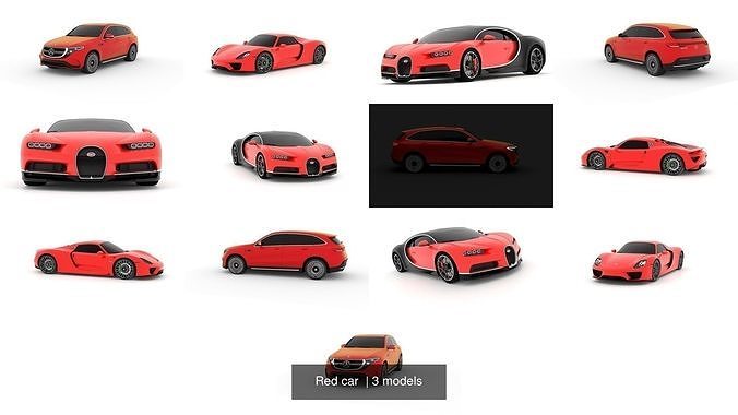 Red car 3D Model Collection | CGTrader