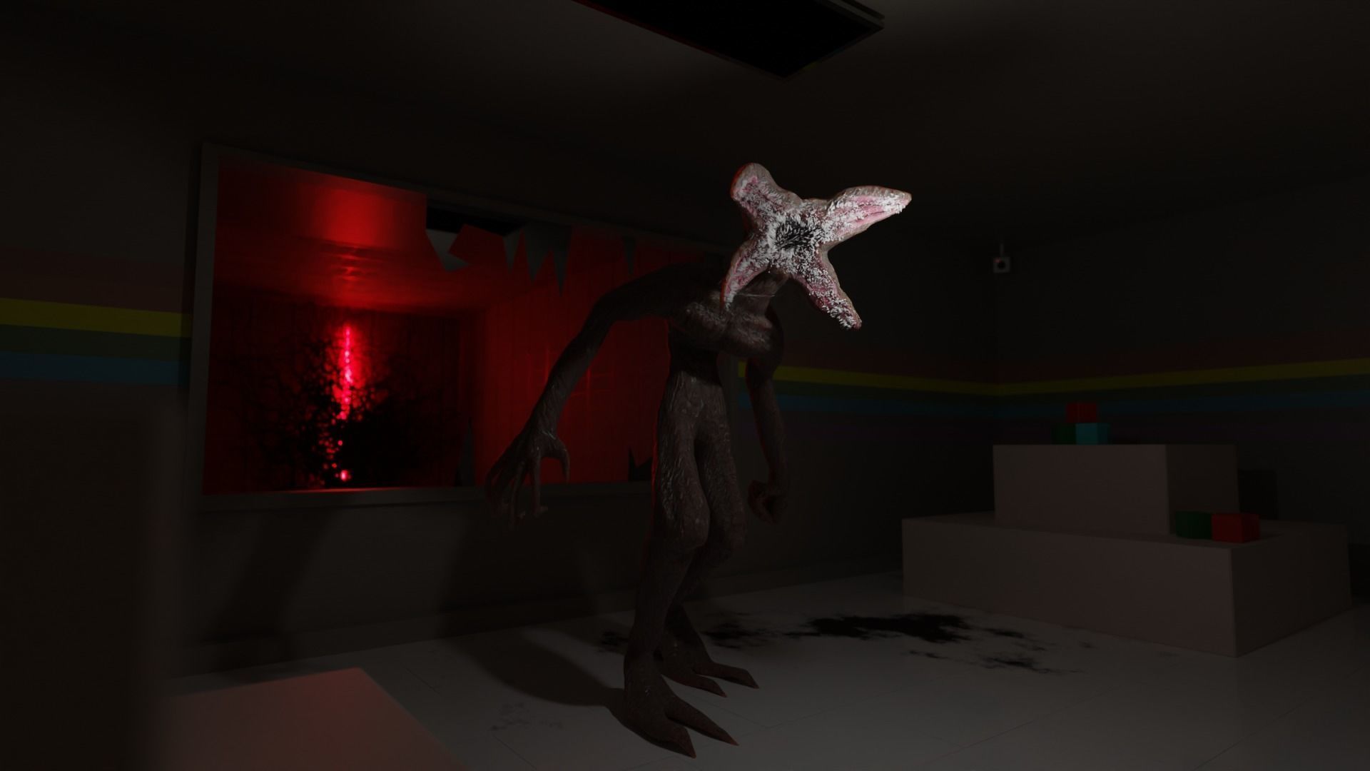 Demogorgon creature with long arms and legs 3D model rigged | CGTrader