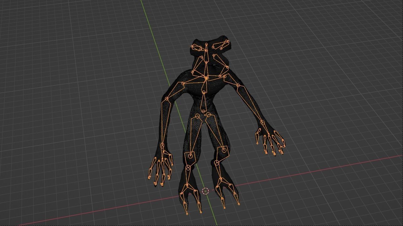 Demogorgon creature with long arms and legs 3D model rigged | CGTrader