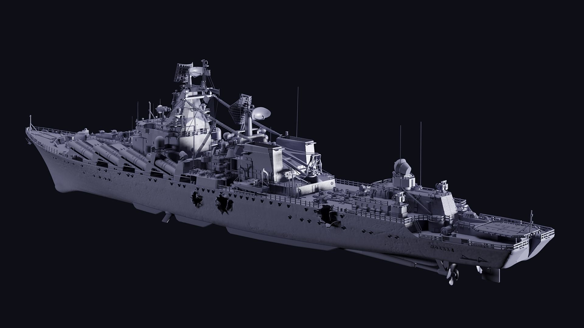 Russian warship 3D model 3D printable | CGTrader