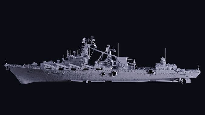 Russian warship 3D model 3D printable | CGTrader
