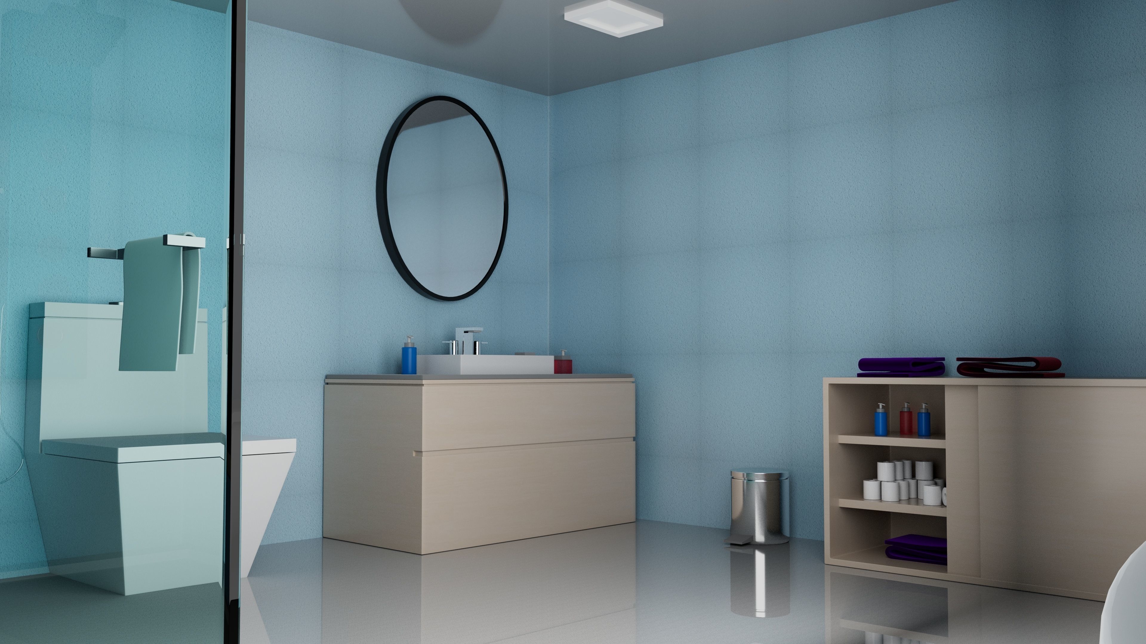 Washroom scene 3D model | CGTrader
