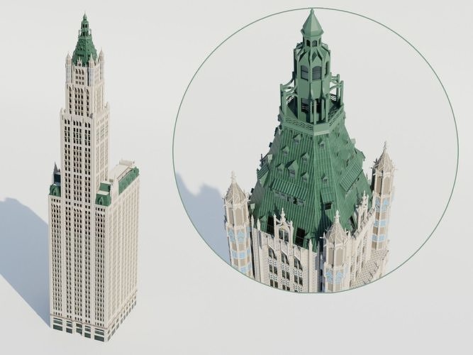 3D model NYC The Woolworth Building VR / AR / low-poly | CGTrader