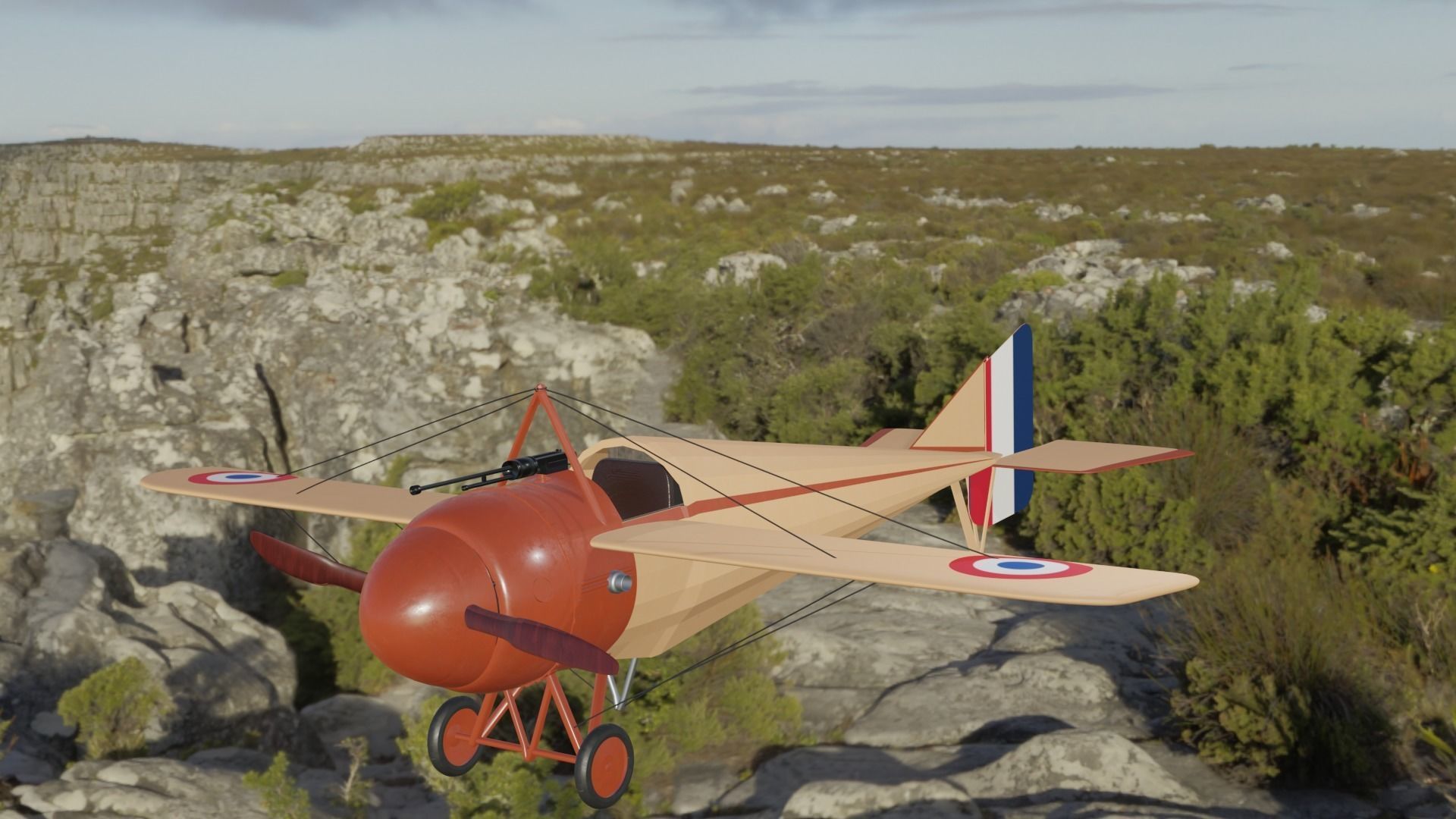 3D model WW1 plane Morane-Saulnier N VR / AR / low-poly | CGTrader