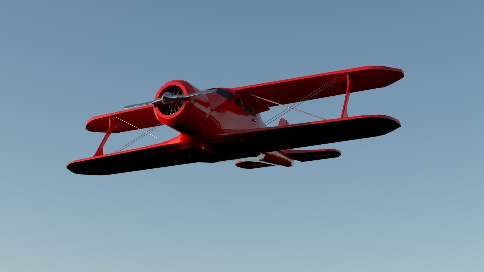 Airplane Beechcraft Model 17 Staggerwing free VR / AR / low-poly 3D ...