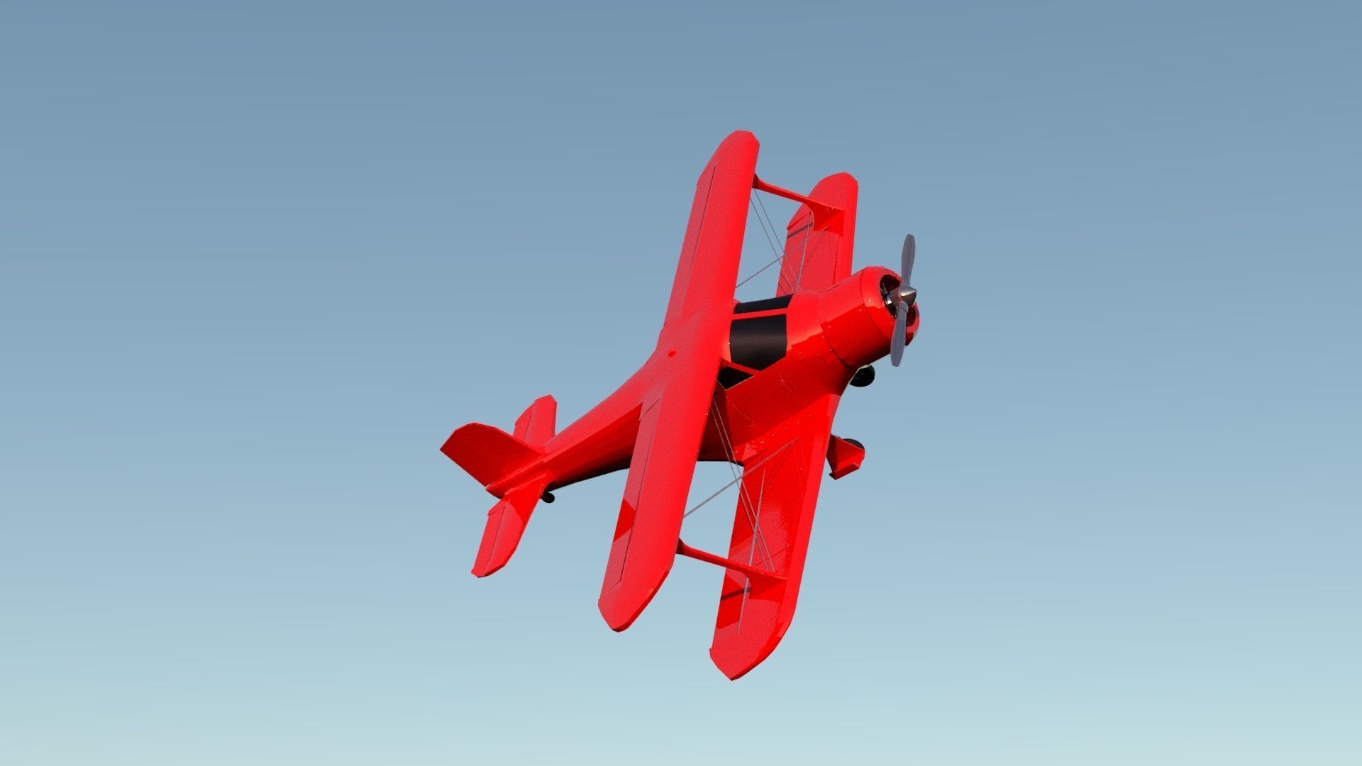 Airplane Beechcraft Model 17 Staggerwing free VR / AR / low-poly 3D ...