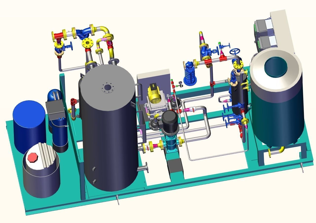 FIRED STEAM GENERATOR SKID 3D model | CGTrader