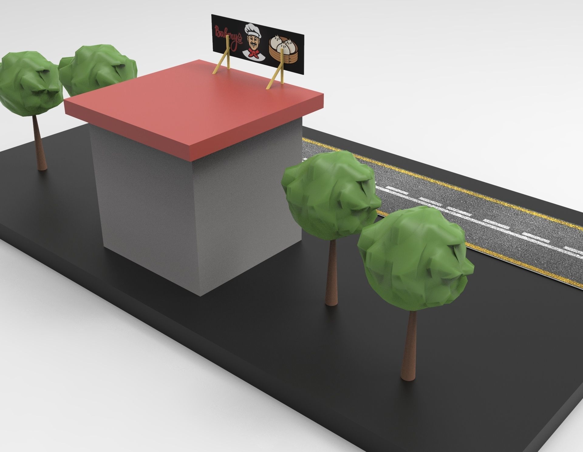 Bakery Shop Low Poly 3D model | CGTrader