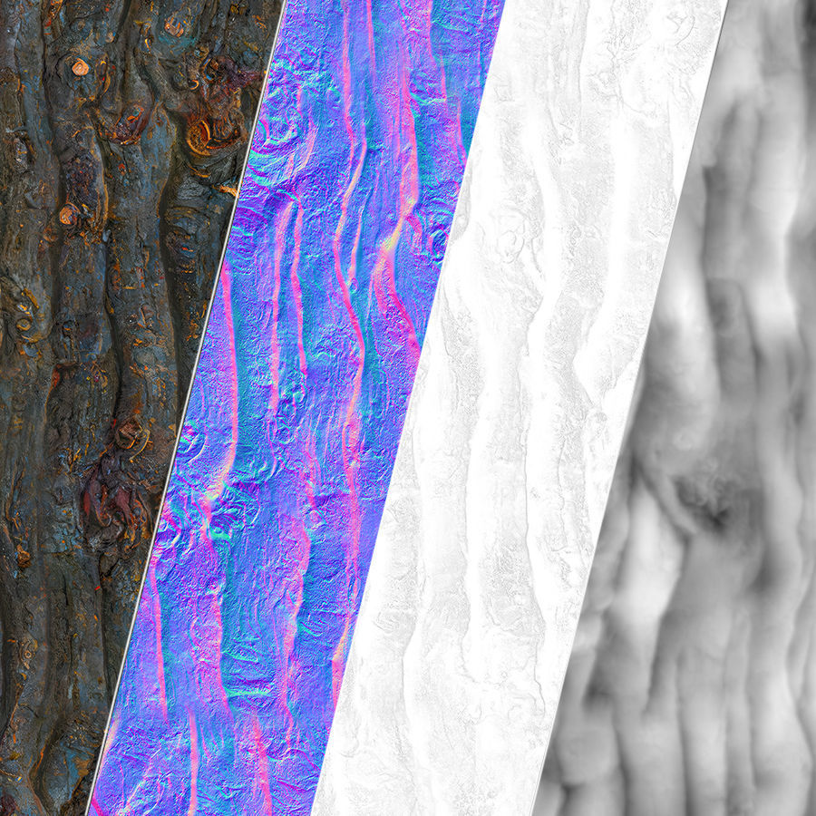 Blue Fantasy Tree Bark Texture | CGTrader
