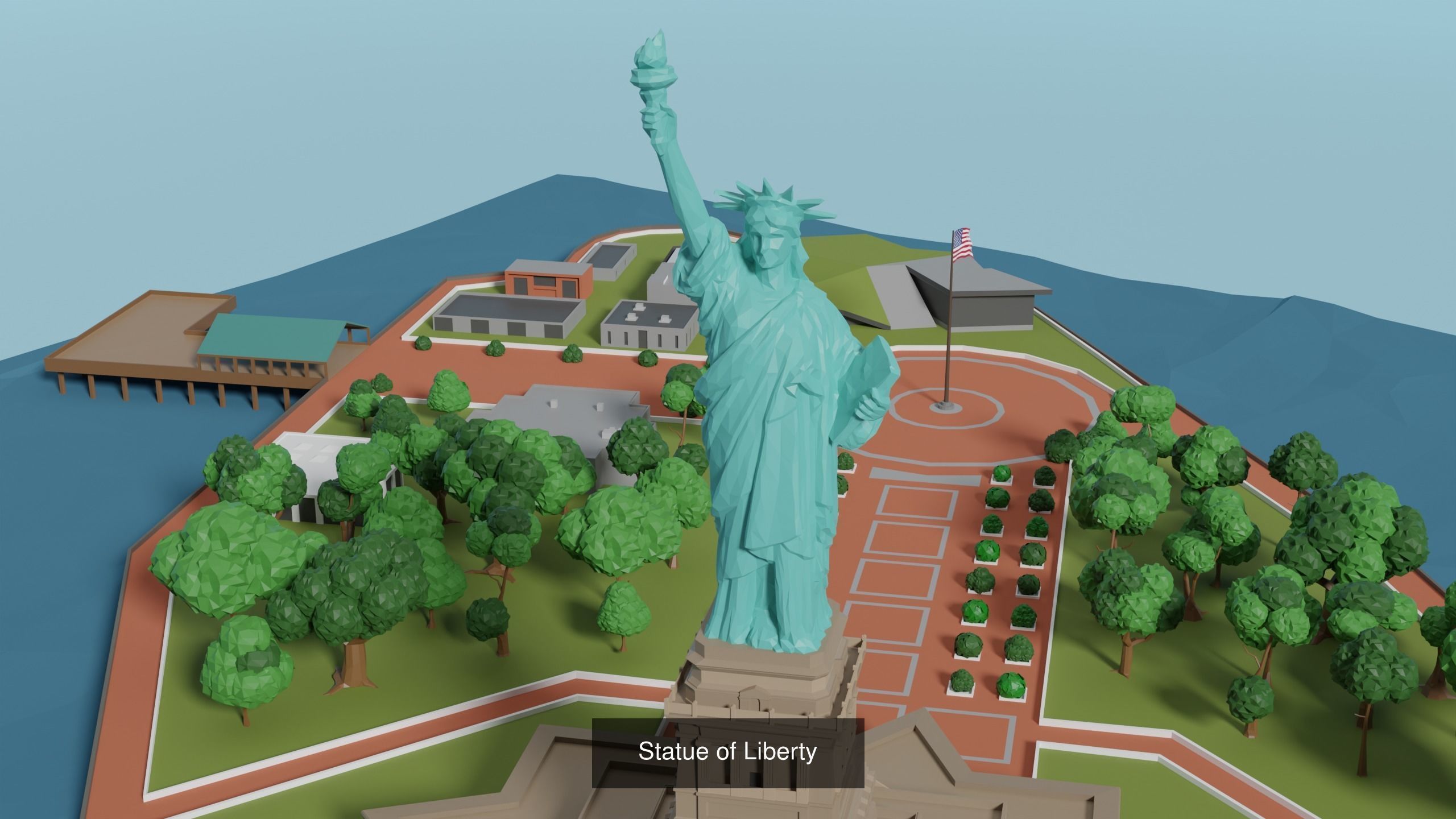 3D Model Collection Landmarks Low-poly 3D model great wall of china VR ...