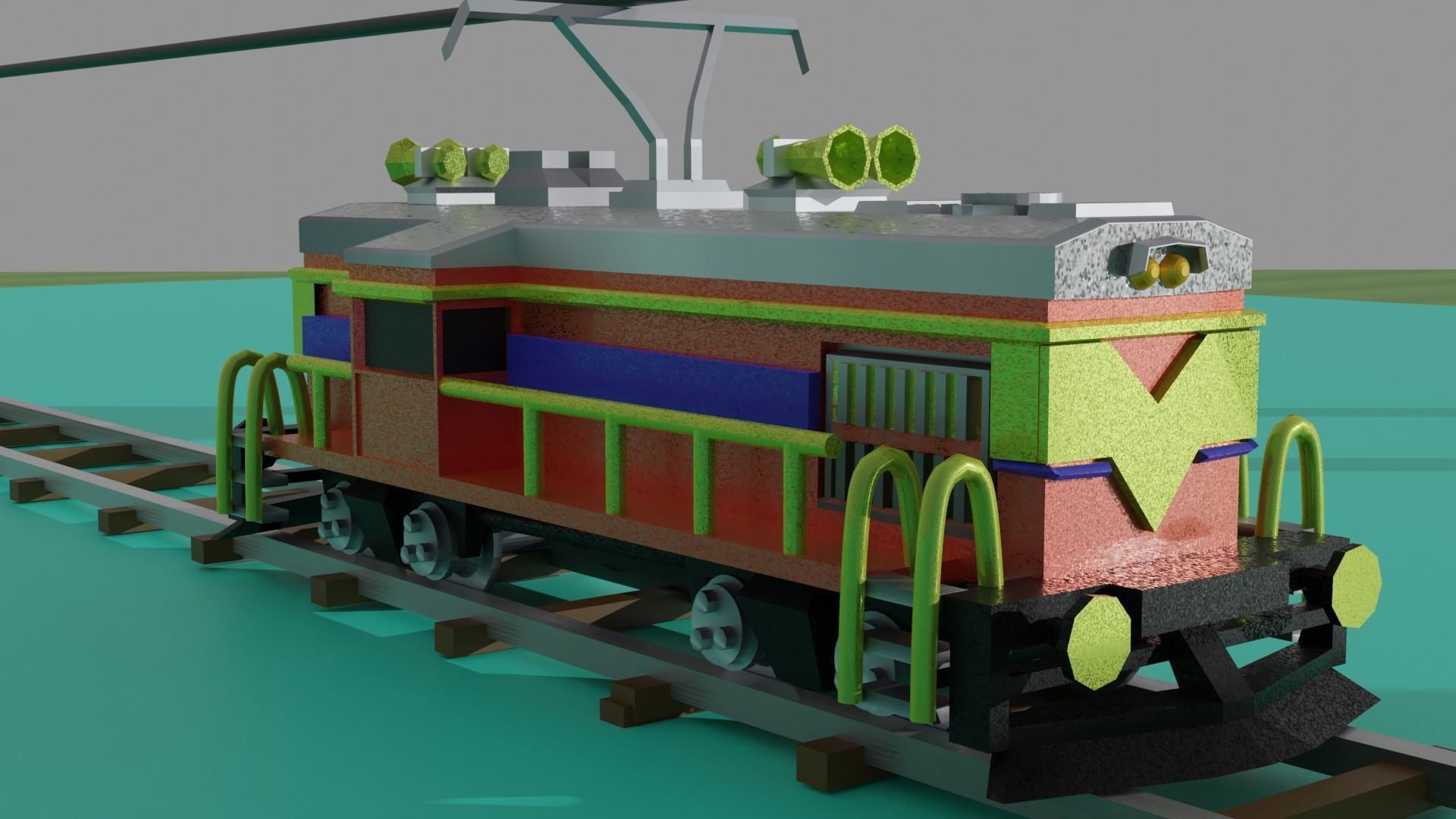 3D TRAIN WITH BOTH SIDE ENGINE 3D model animated | CGTrader