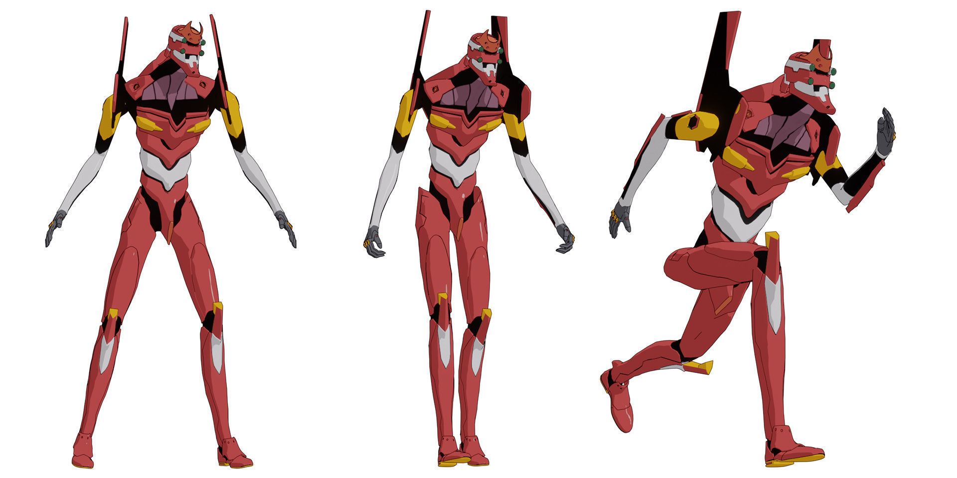 3D model Rigged EVA 02 Unit Neon Genesis Evangelion Low-poly VR / AR ...
