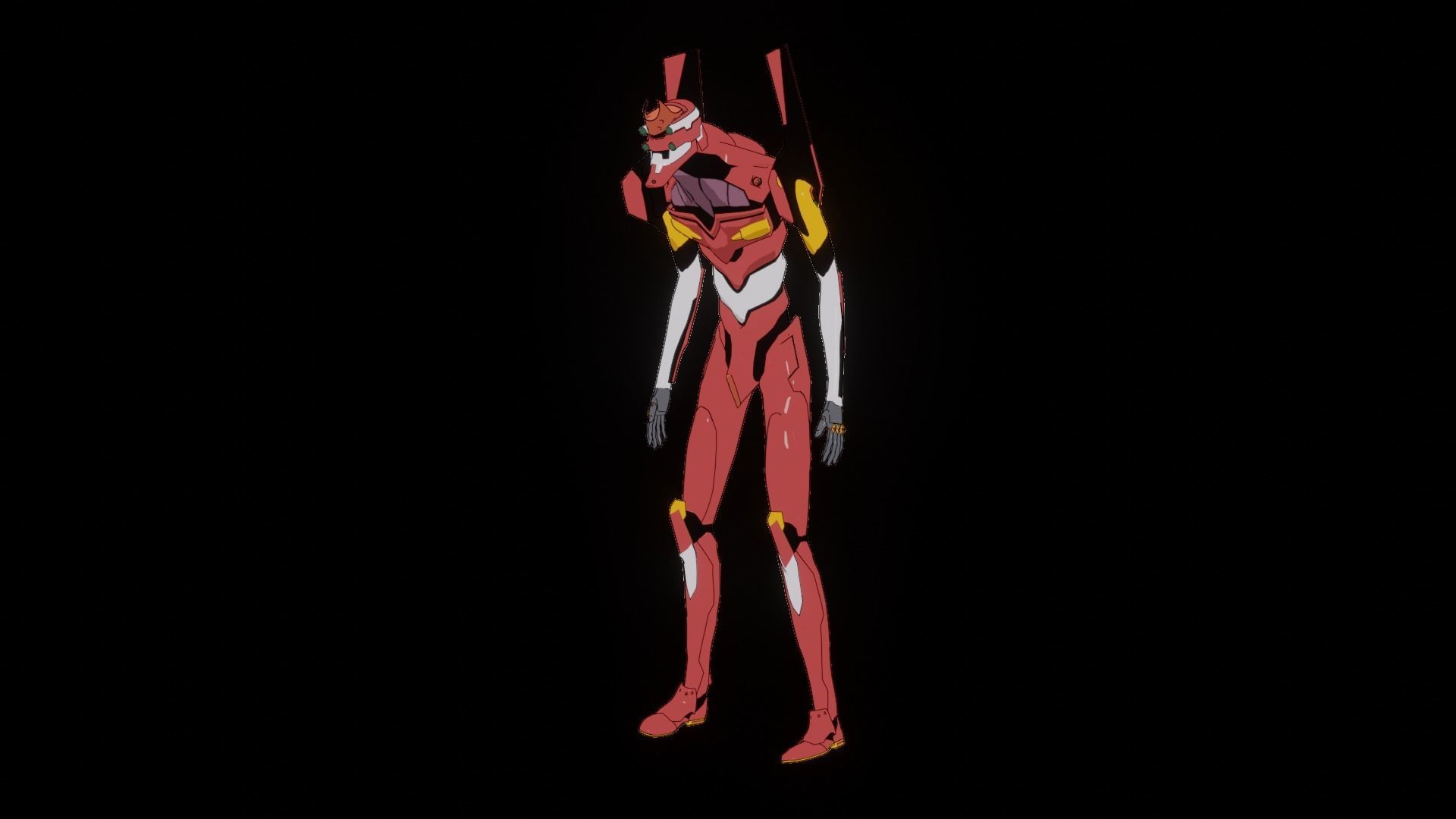 3D model Rigged EVA 02 Unit Neon Genesis Evangelion Low-poly VR / AR ...