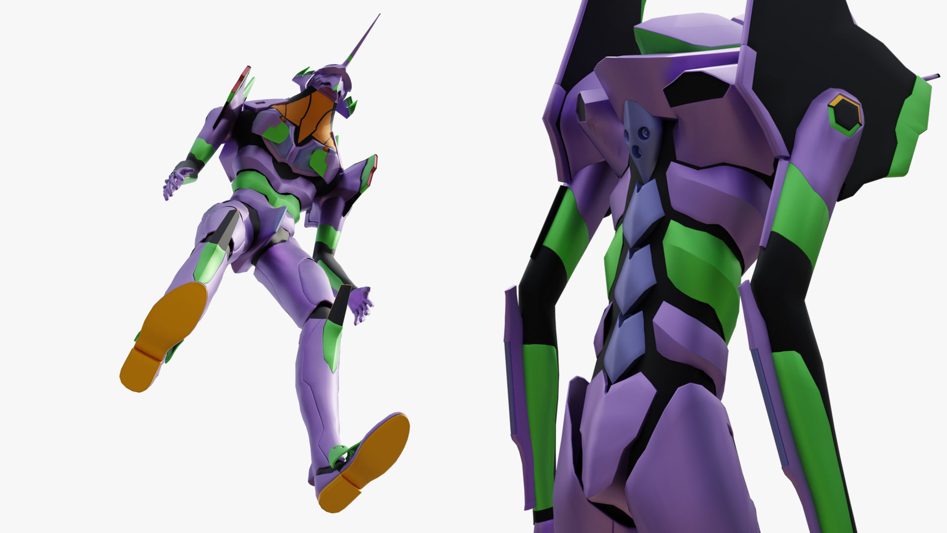 Rigged EVA 01 plus EVA 02 from Neon Genesis Evangelion 3D Model ...