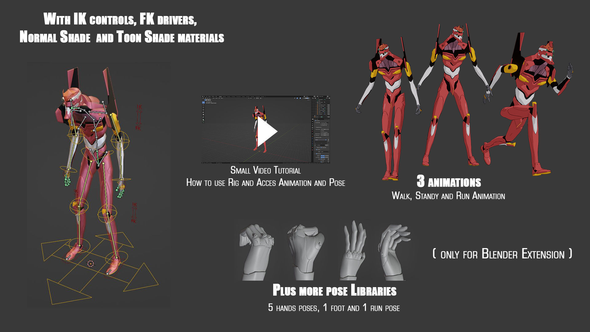 Rigged EVA 01 plus EVA 02 from Neon Genesis Evangelion 3D Model ...