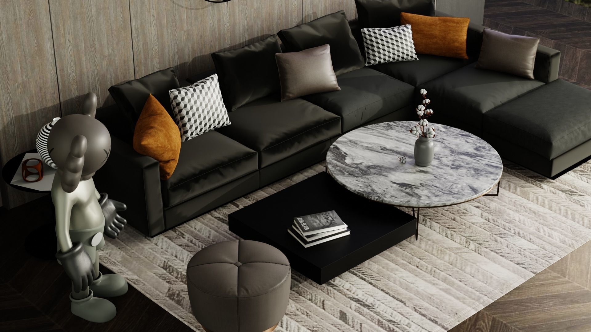 Living room with kaws 3D model | CGTrader