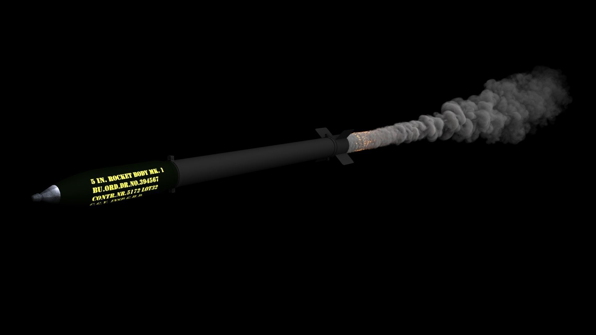 5 Inch MK1 FFAR Rocket 3D model | CGTrader