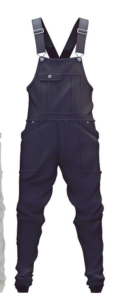 3D model Cartoon High Poly Subdivision Blue Overalls 3D Model VR / AR ...