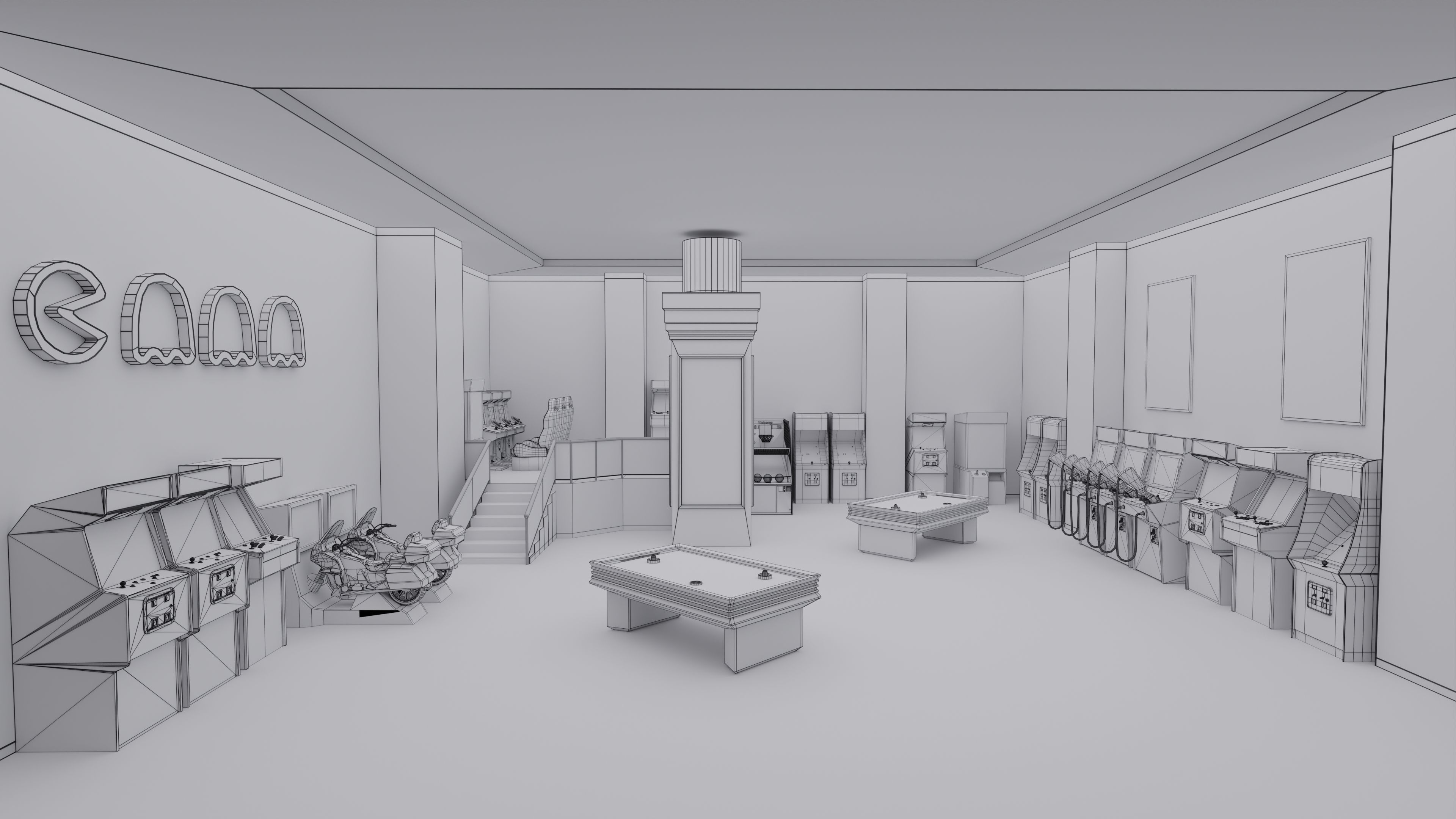 3D model Arcade Game Hall Interior VR VR / AR / low-poly | CGTrader