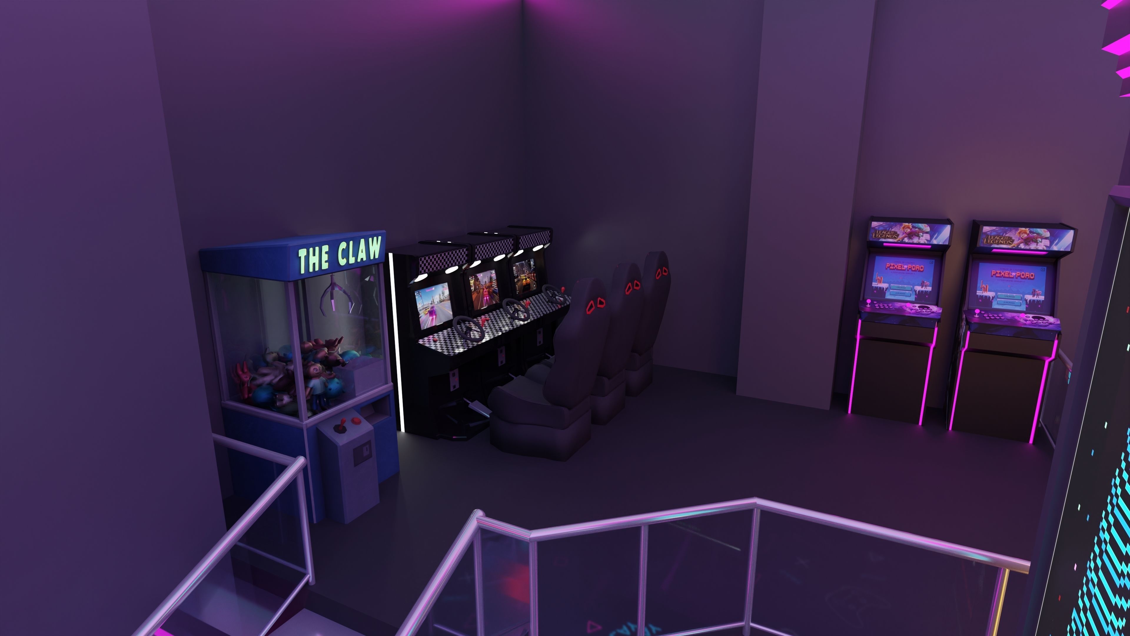 3D model Arcade Game Hall Interior VR VR / AR / low-poly | CGTrader