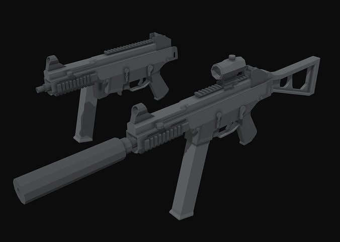 3D model UMP-45 Low Poly VR / AR / low-poly | CGTrader