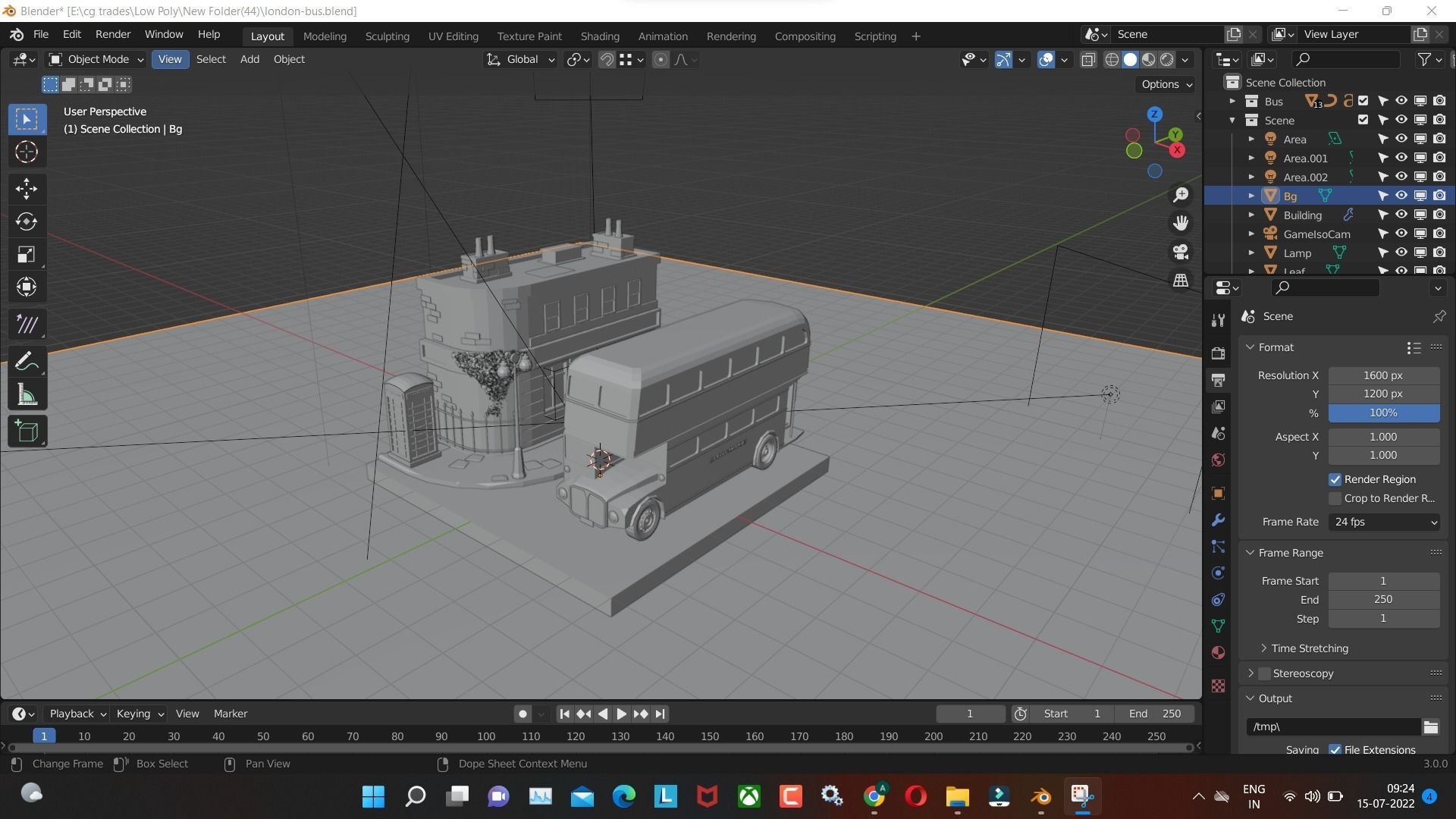 3D model London bus 3d model Render in blender VR / AR / low-poly ...