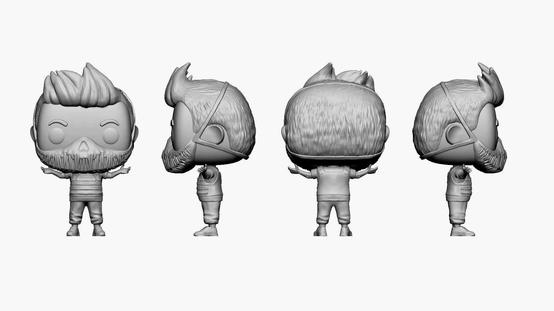001166 big head toy in mask and armor 3d print ready 3D model 3D ...