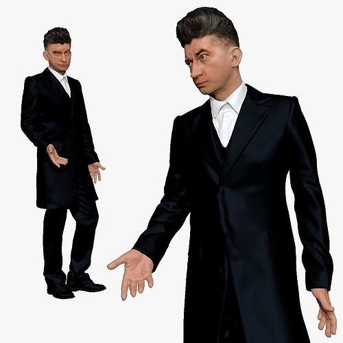 001181 magic man in black evil suit 3d print ready 3D model 3D ...