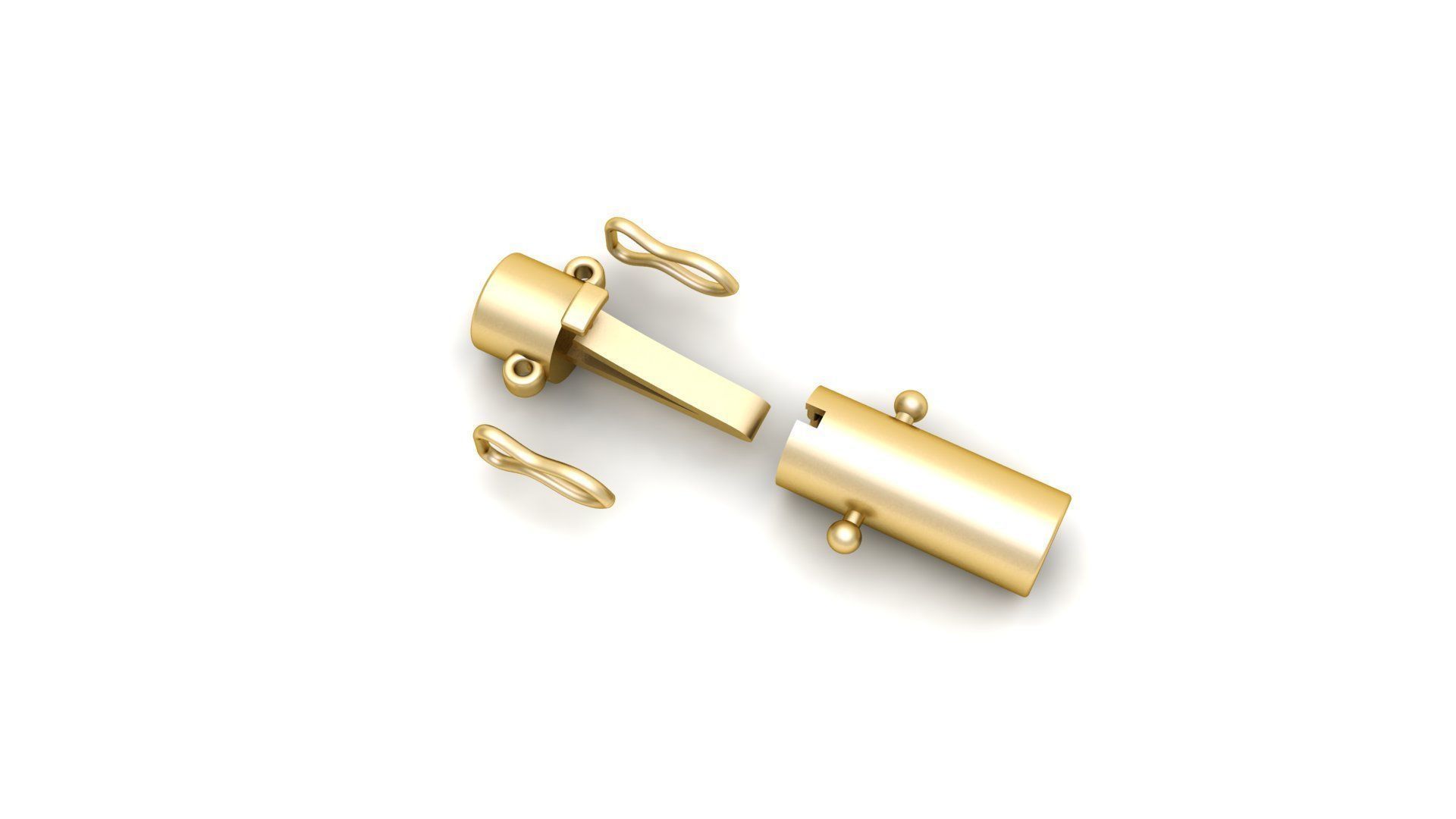 6mm Plain Gold Round Lock Type 2 3D model 3D printable | CGTrader