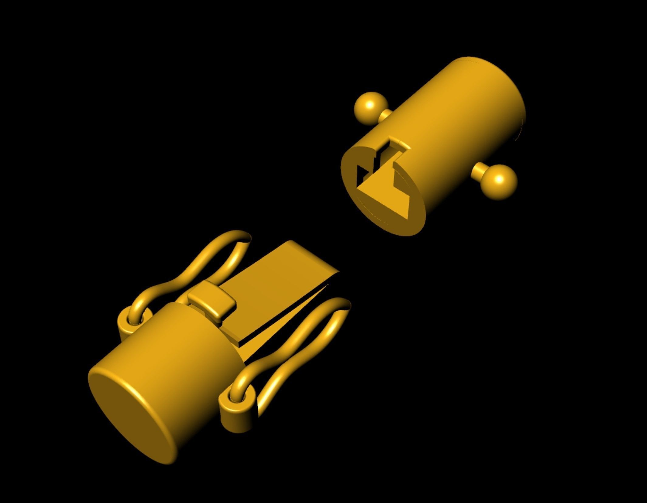 8mm Plain Gold Round Lock Type 2 3D model 3D printable | CGTrader
