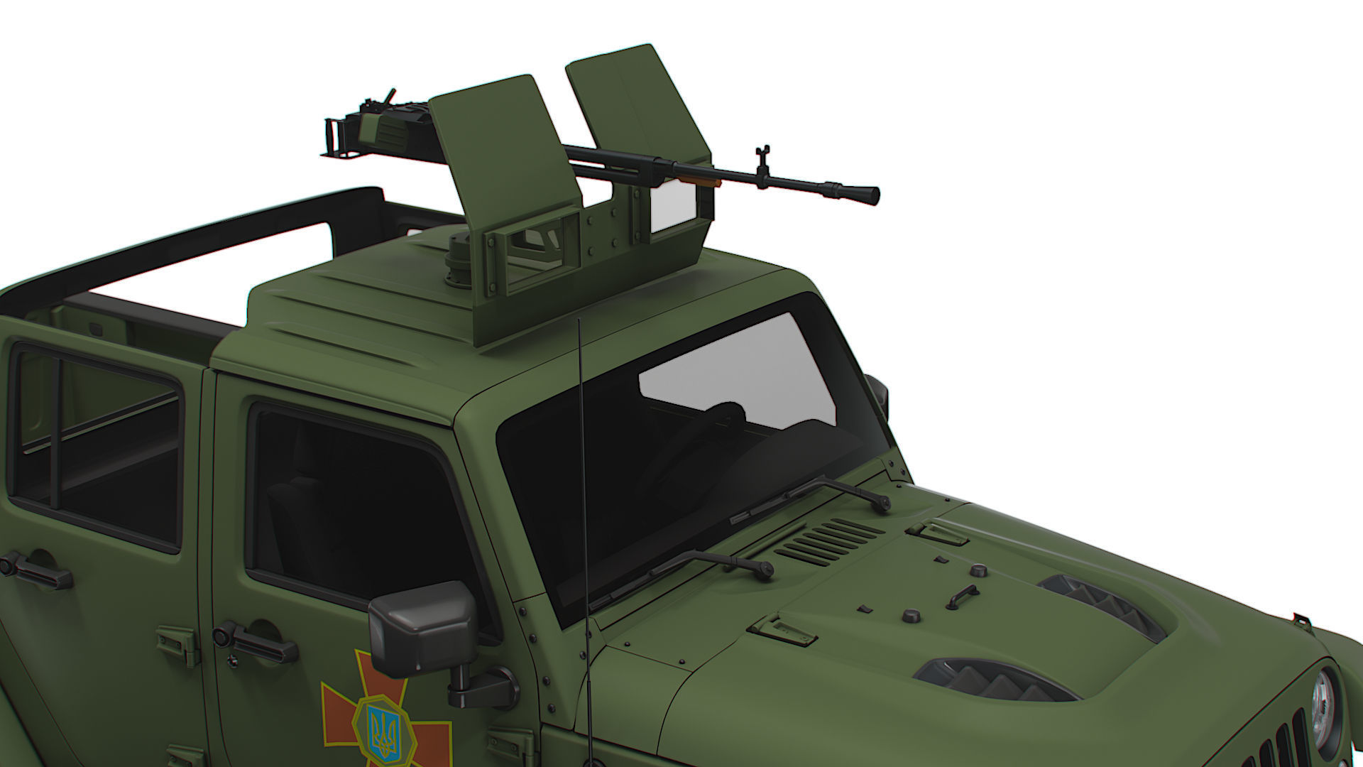 Jeep Gladiator 75th Machine Gun 2022 3D model | CGTrader
