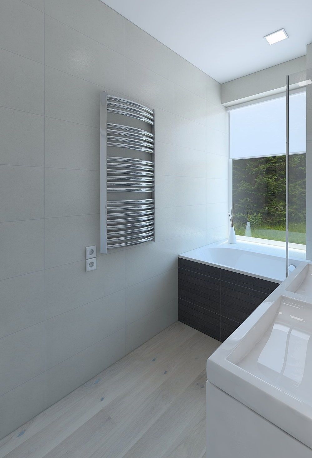 Amazing bathroom with dark mozaik tiles 3D model | CGTrader