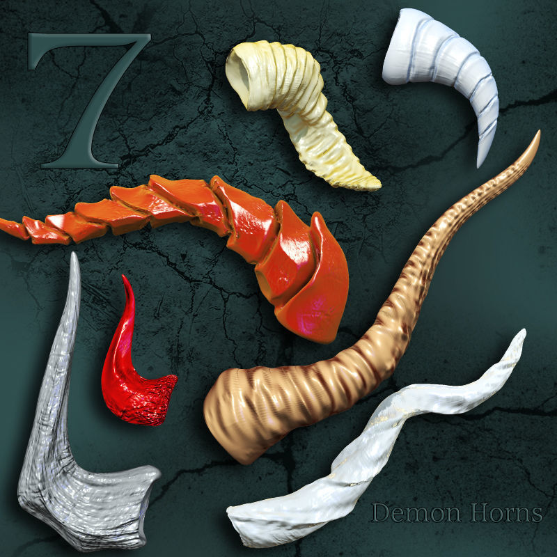 Seven Demon Horns 3D model | CGTrader