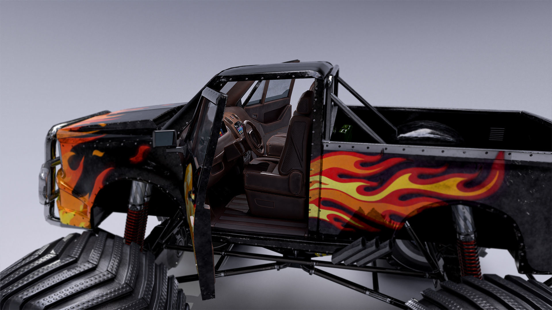 3D model Monster Truck Full Rig Unity and Unreal Engine 4 VR / AR / low ...