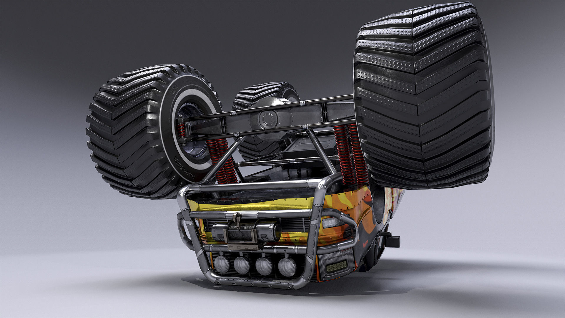 3D model Monster Truck Full Rig Unity and Unreal Engine 4 VR / AR / low ...