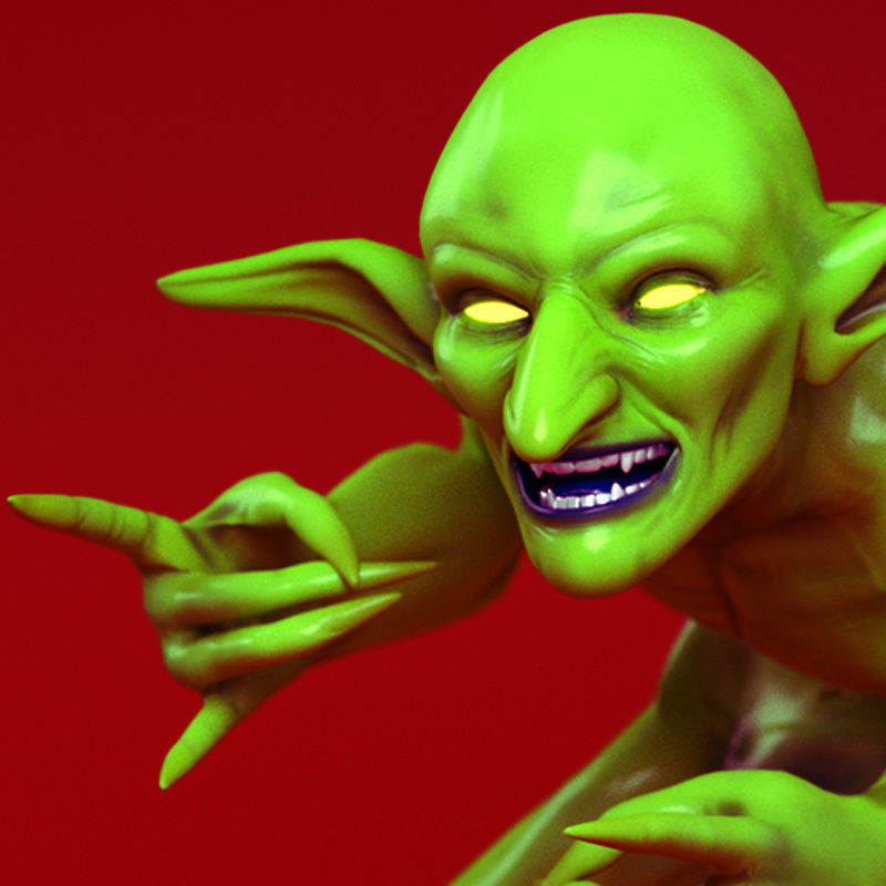 Green Imp 3D model rigged | CGTrader