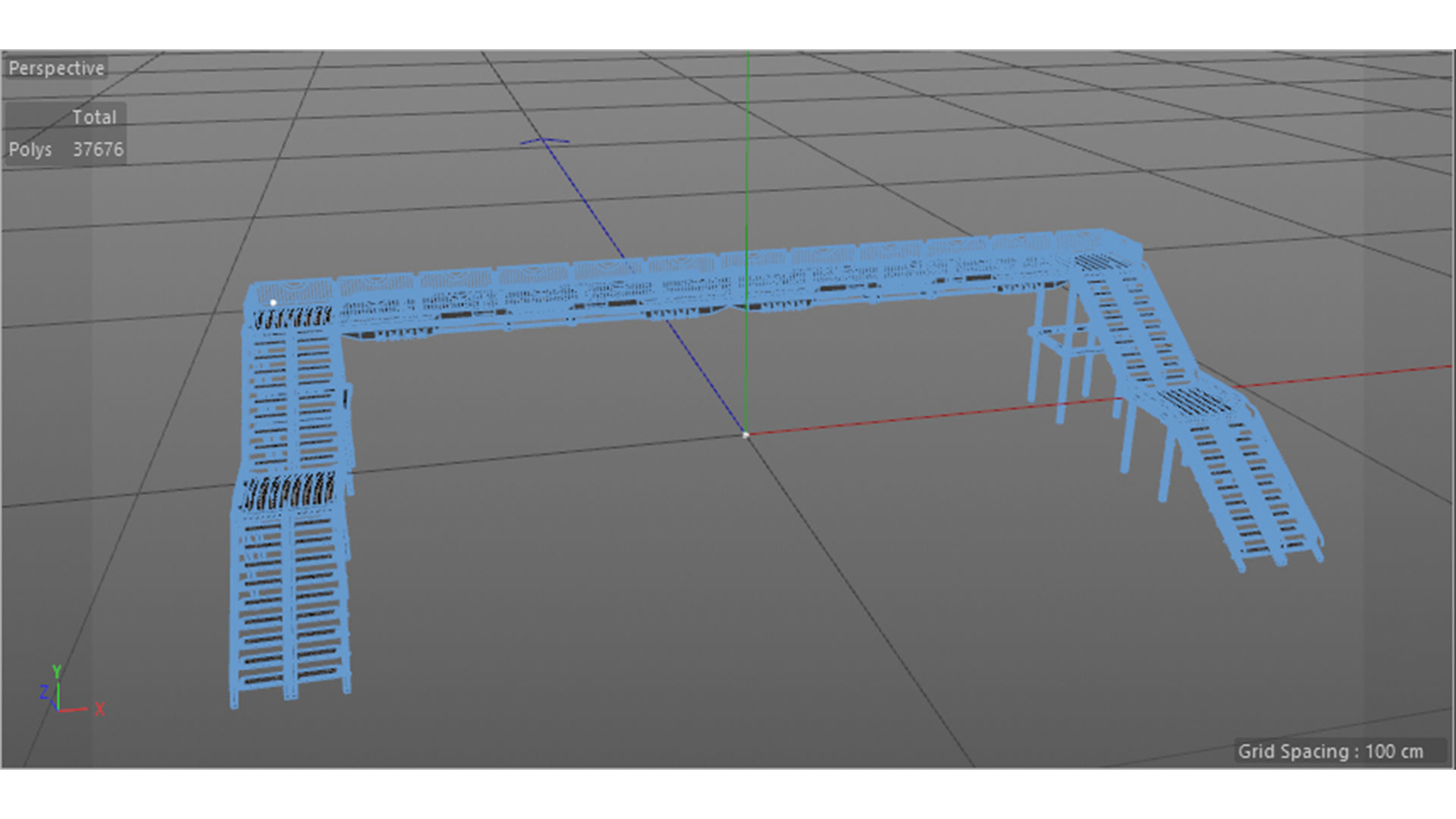 3D model Overpass Pedestrian Road Crossing Bridge VR / AR / low-poly ...