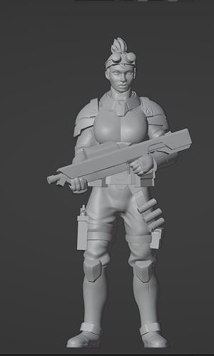 Sci-Fi Female Fictional Futuristic Character 3D model 3D printable ...