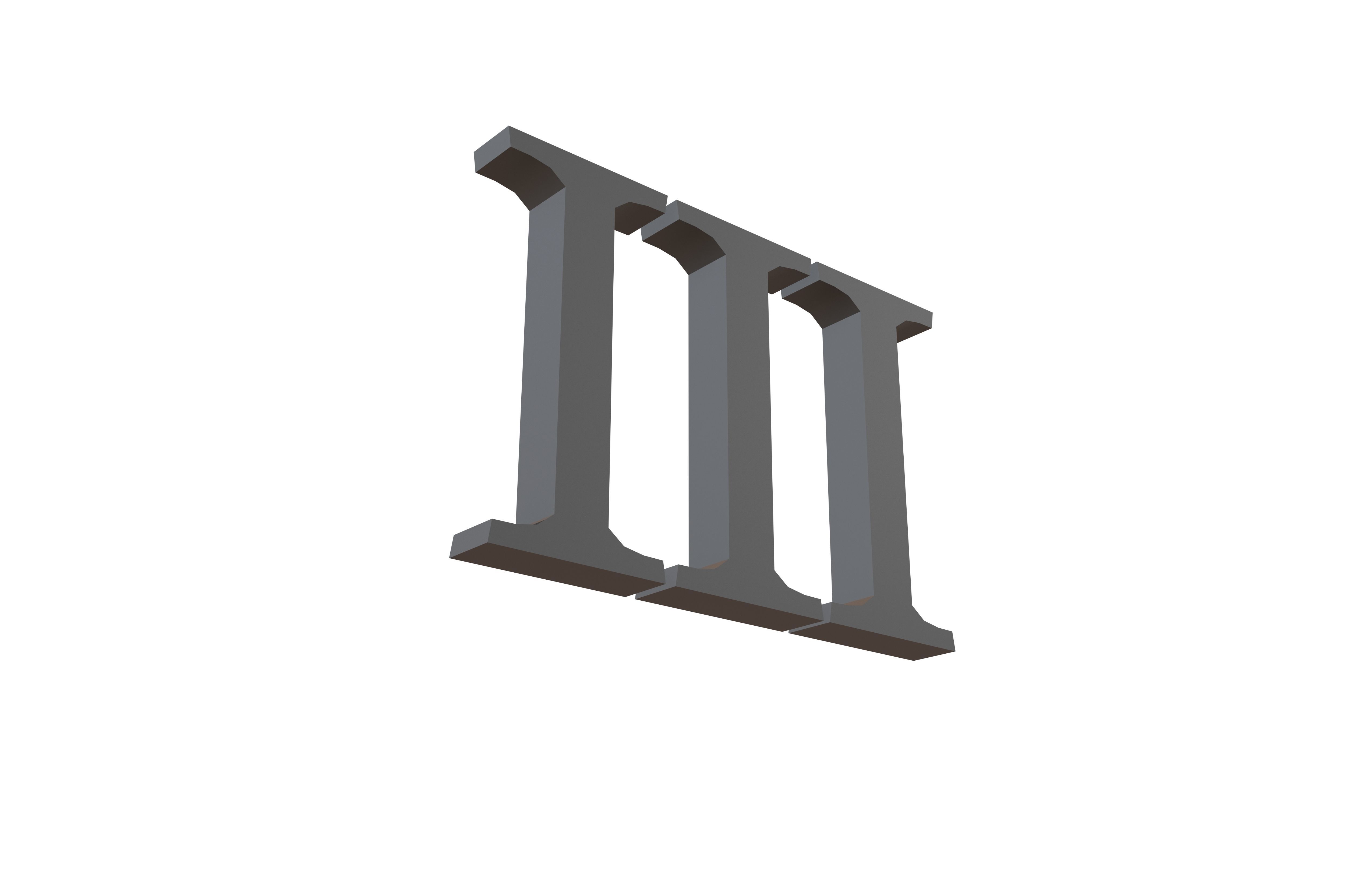 3D model Roman Numerals 3 v1 001 VR / AR / low-poly | CGTrader