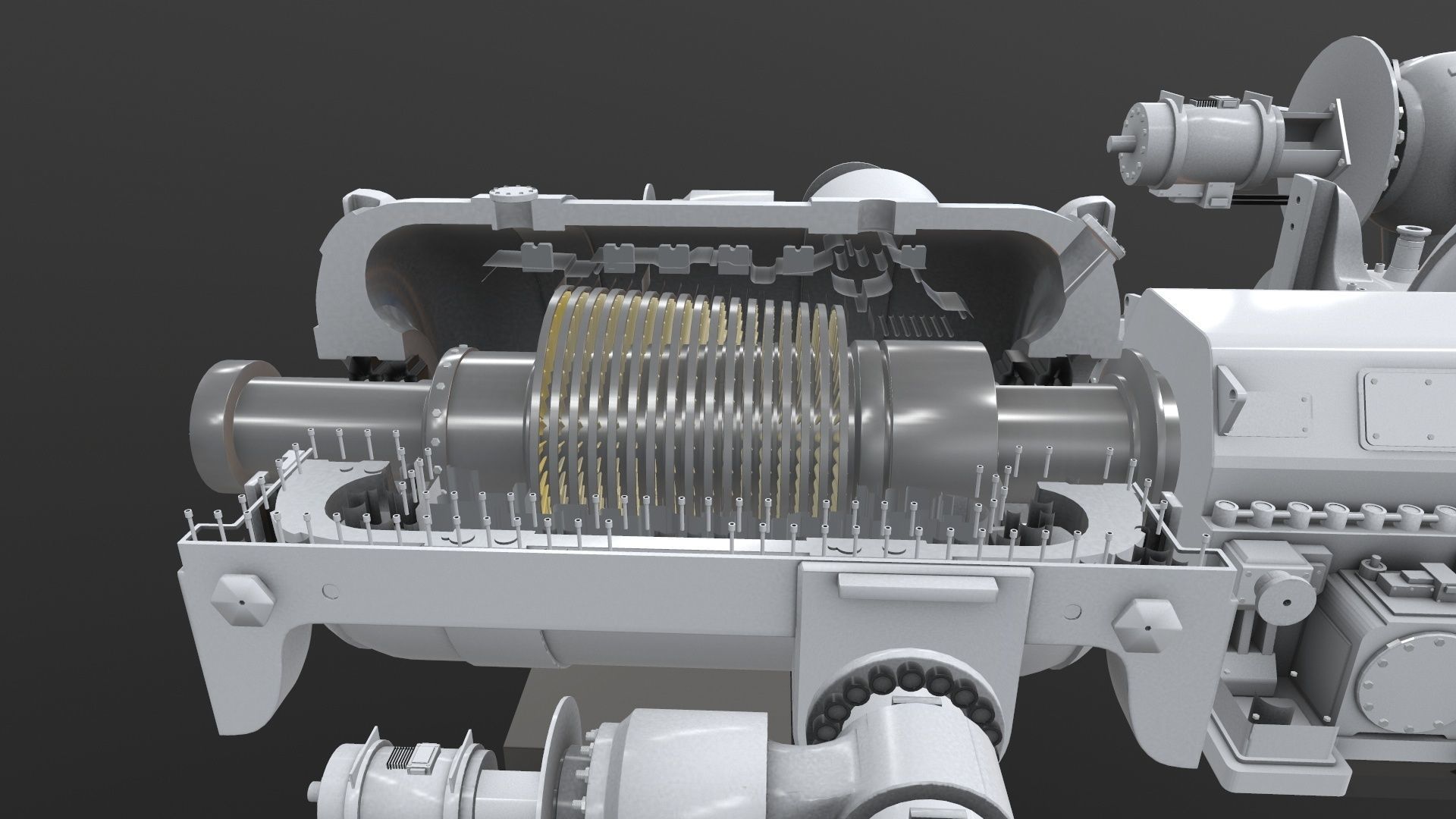 Turbine Cross section 3D model 3D model animated | CGTrader