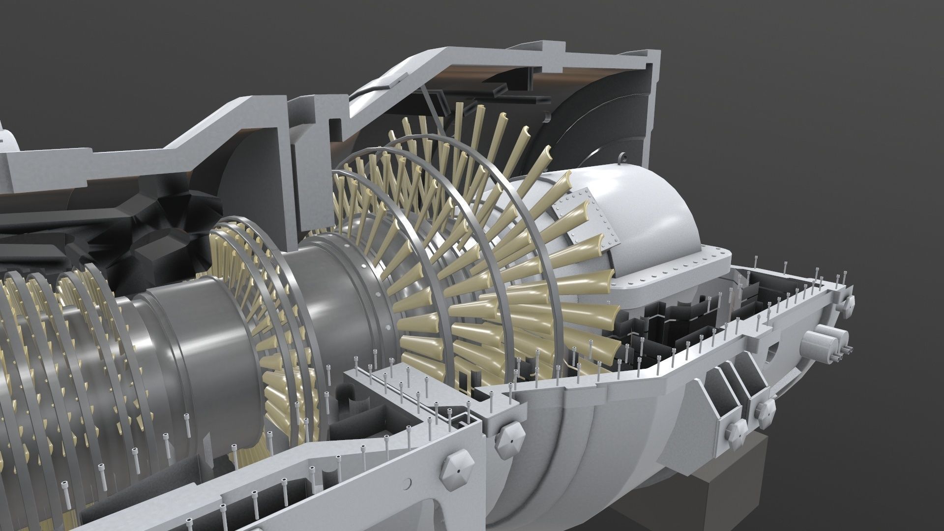 Turbine Cross section 3D model 3D model animated | CGTrader