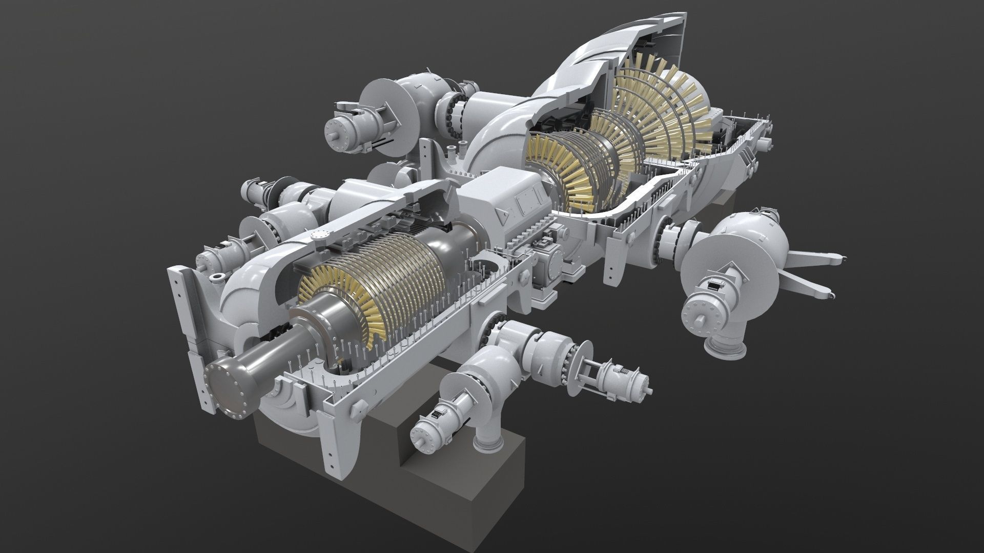 Turbine Cross section 3D model 3D model animated | CGTrader