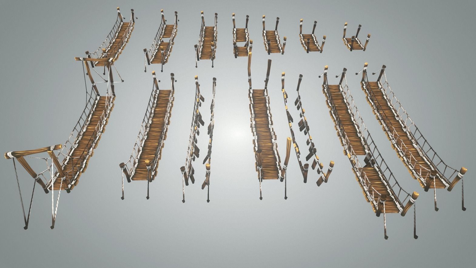 3D model Fantasy Rope Bridge Bundle VR / AR / low-poly | CGTrader