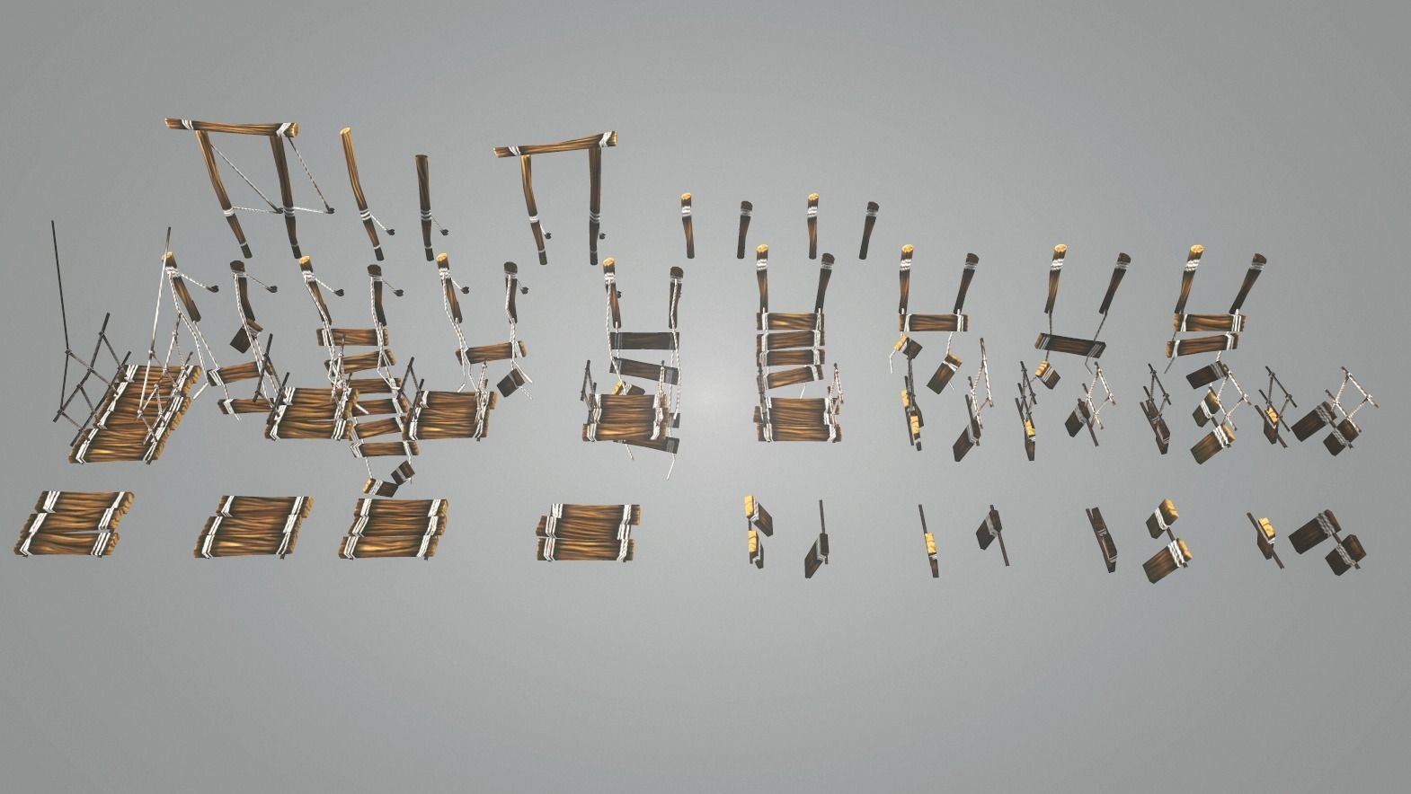 3D model Fantasy Rope Bridge Bundle VR / AR / low-poly | CGTrader