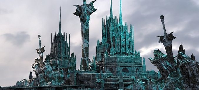 Van Helsing Mountain castle Tower Kit bash 3 3D model | CGTrader