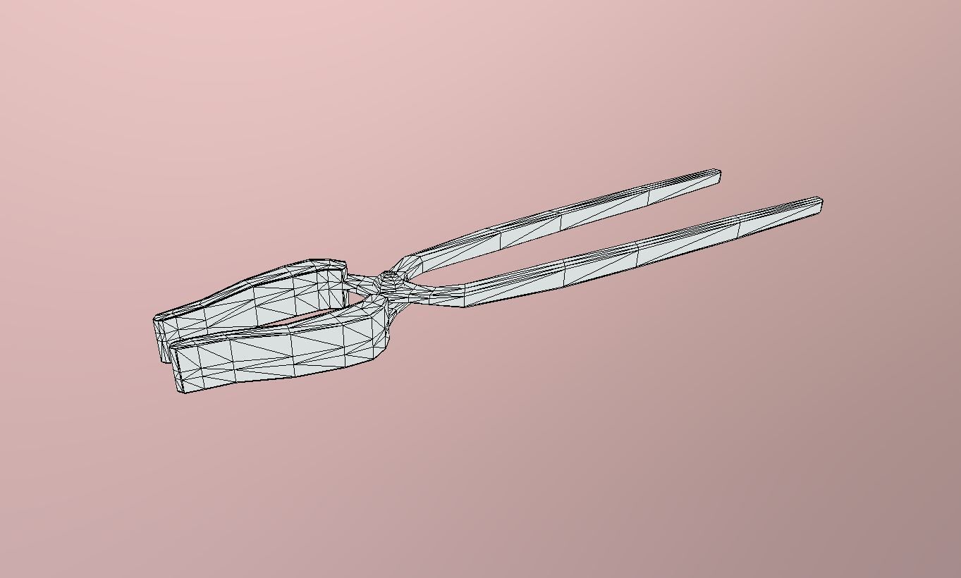 3D model Low-Poly Medieval Tongs Blacksmith Editorial License VR / AR ...