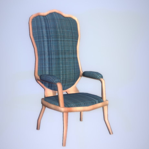 3D model Low-Ploy Antique Chair Editorial License VR / AR / low-poly ...