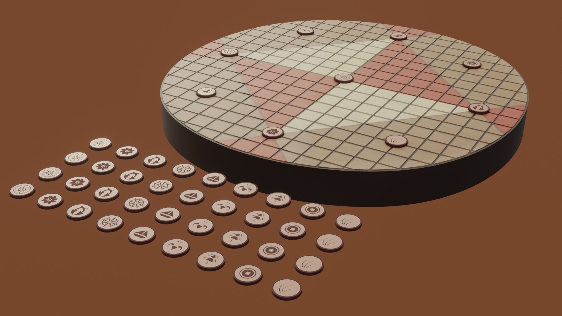 Pai Sho Table And Tiles Avatar Last Air Bender 3D model | CGTrader