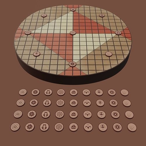 Pai Sho Table And Tiles Avatar Last Air Bender 3D model | CGTrader