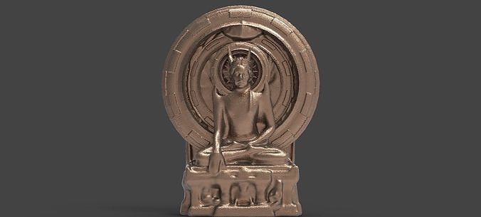 Ancient Alien Star Ring Statue 3 3D model | CGTrader
